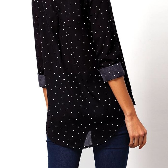 Tops | Sample Sale Black And White Polka Dot Blouse | Poshmark